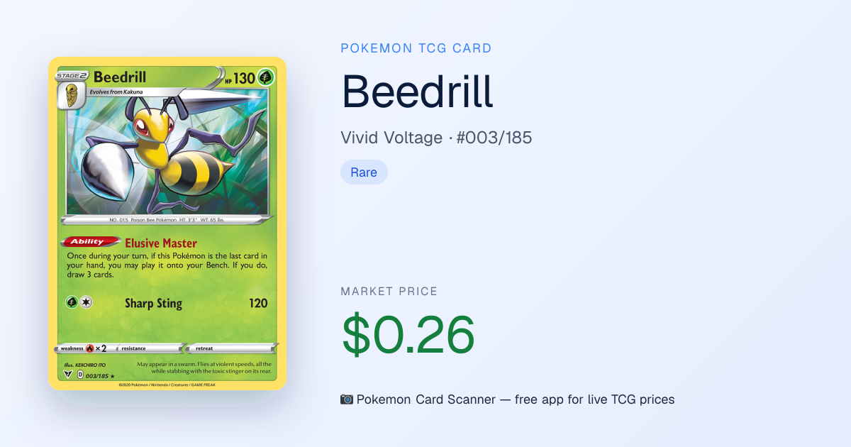Beedrill #003/185 · Vivid Voltage · Pokemon Card Scanner